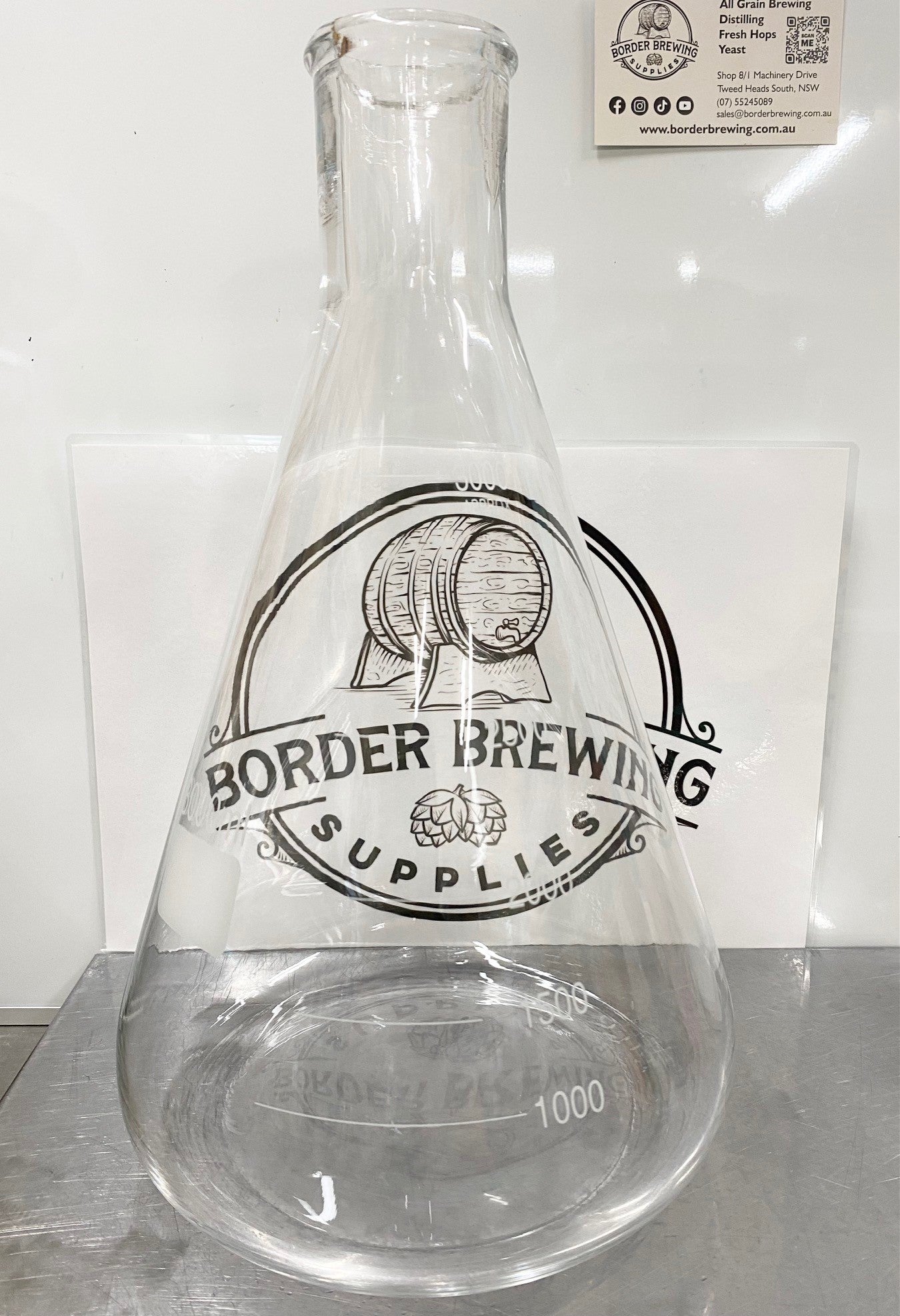 Erlenmeyer Flask 3 Litre Borosilicate glass | Border Brewing Supplies