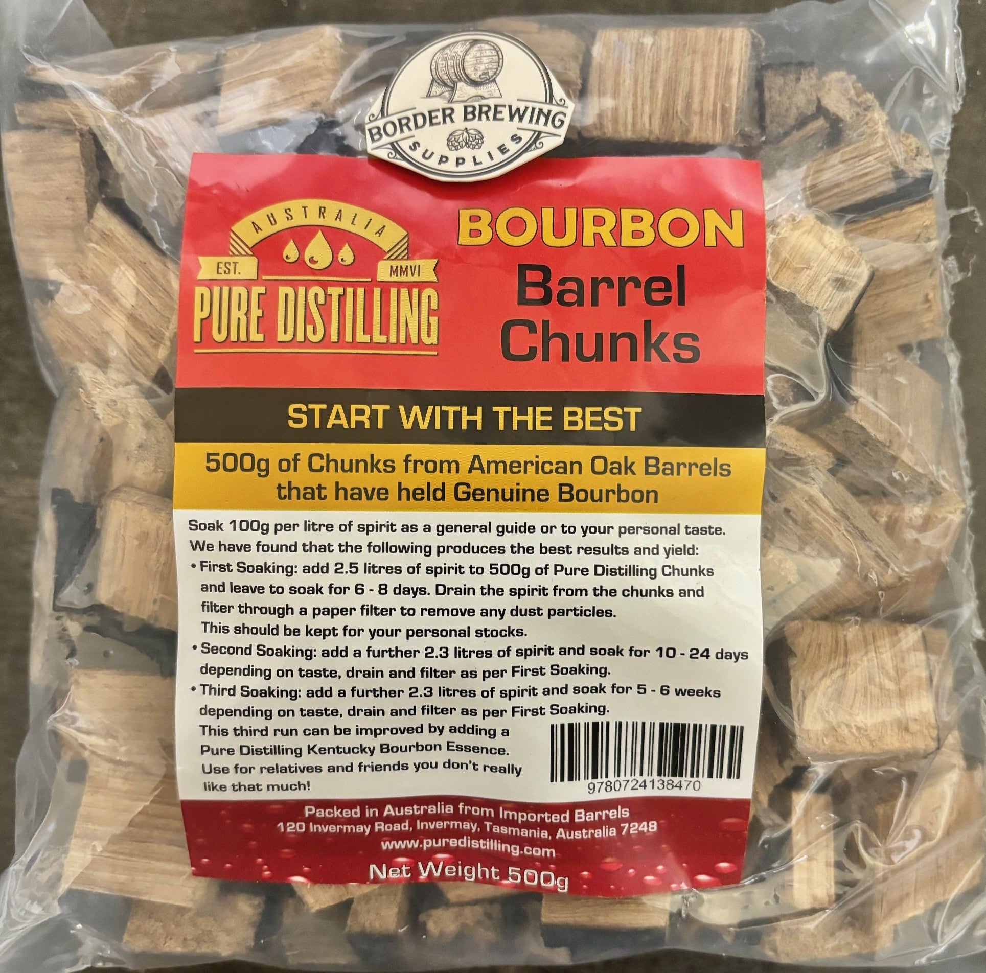 Pure Distilling Bourbon Barrel Chunks | Border Brewing Supplies