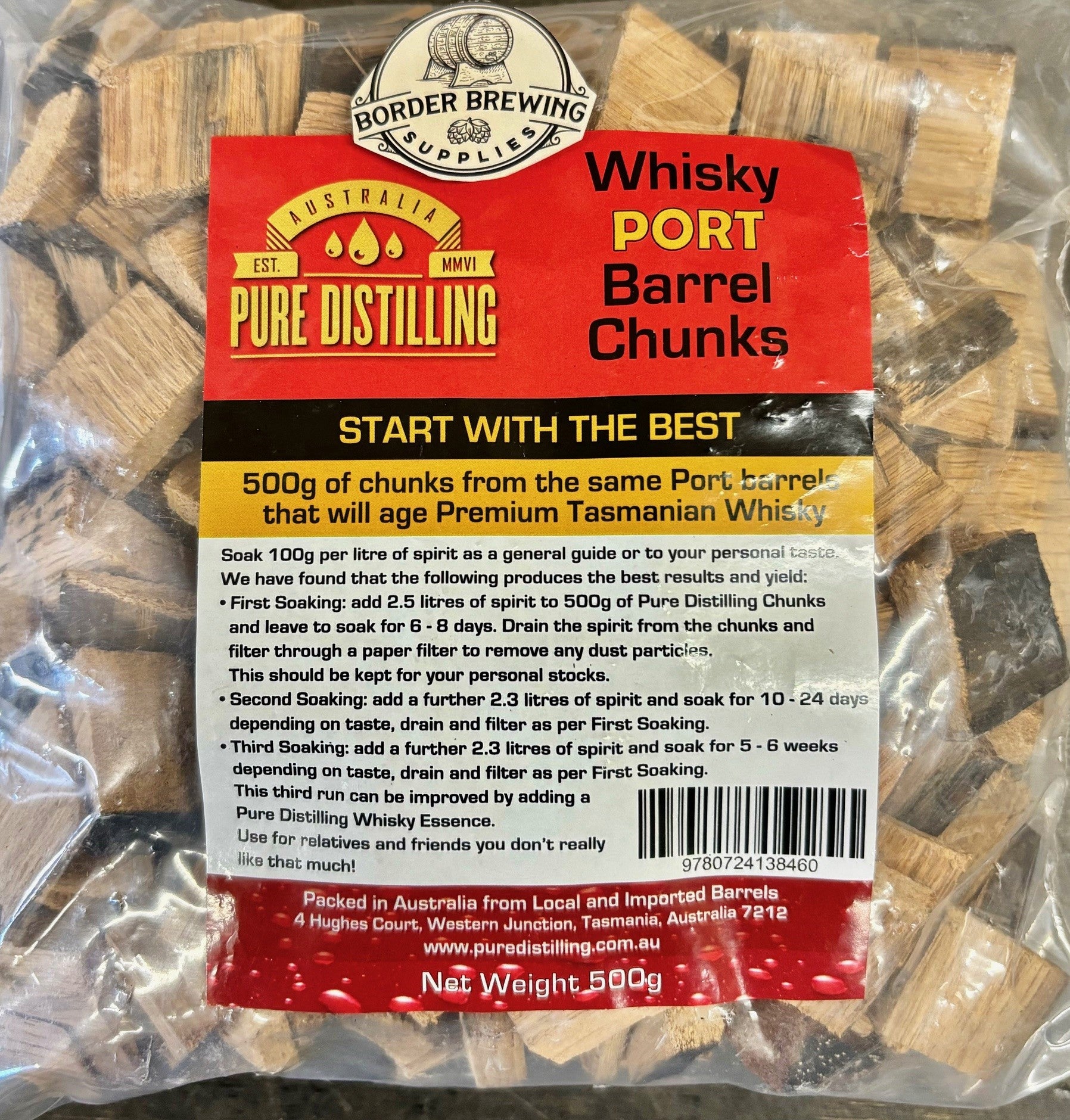 Pure Distilling Whisky Port Barrel Chunks | Border Brewing Supplies
